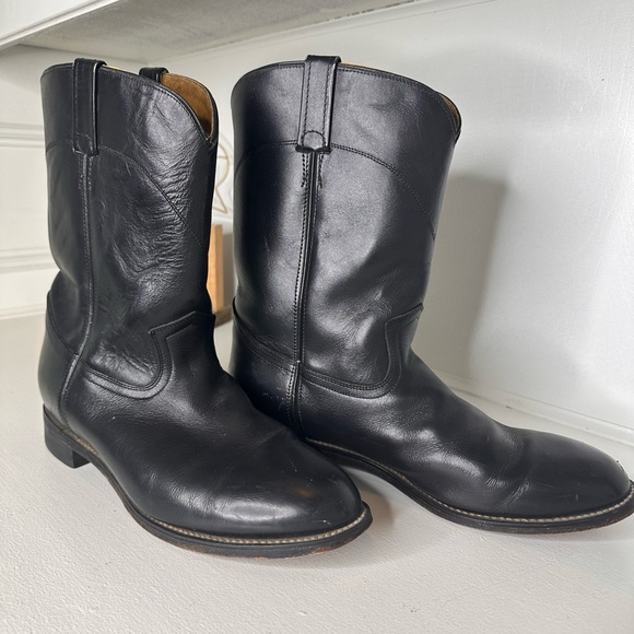 Roper | Shoes | Black Roper Western Cowboy Leather Boots Made In Mexico ...